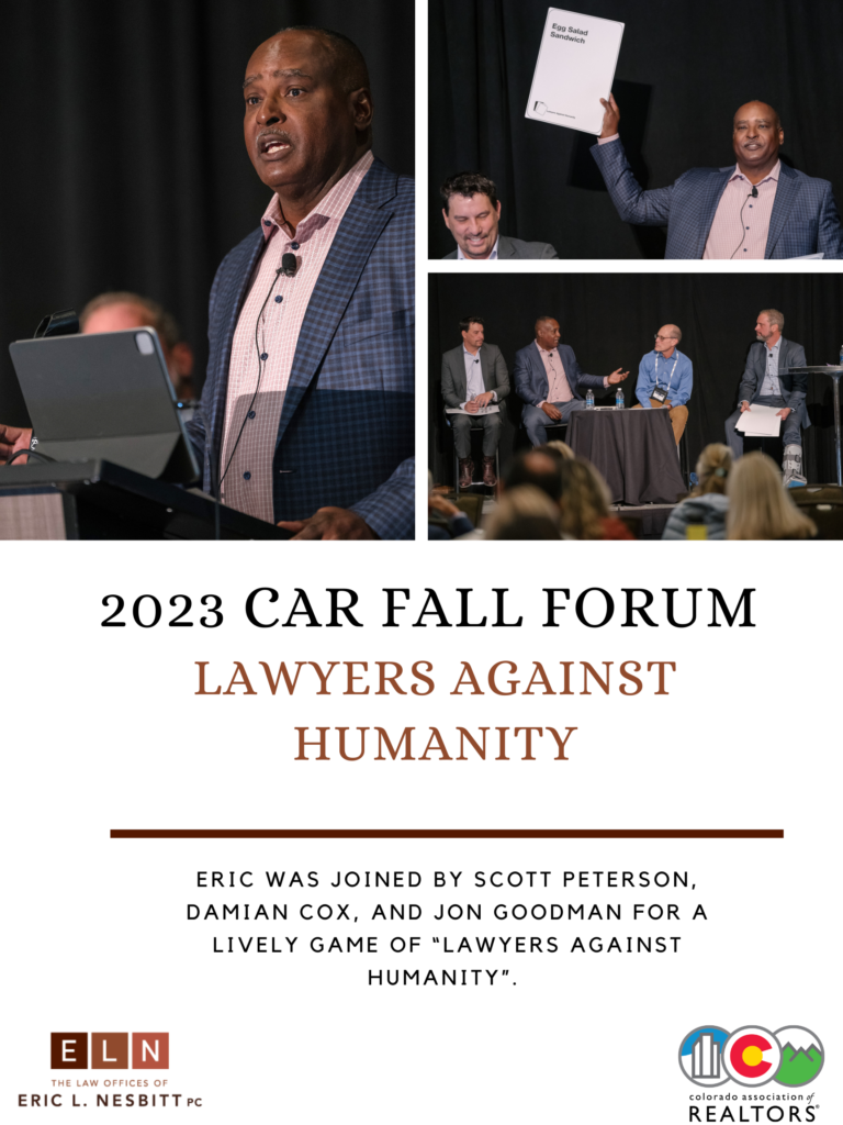 Eric L. Nesbitt participates in the 2023 CAR Fall Forum - The Law ...